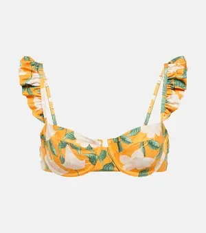 Agua Bendita Kiwi Floral Bikini Top