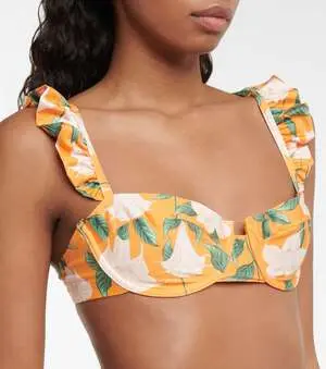 Agua Bendita Kiwi Floral Bikini Top