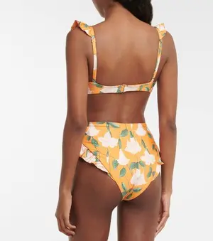 Agua Bendita Kiwi Floral Bikini Top