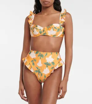 Agua Bendita Kiwi Floral Bikini Top