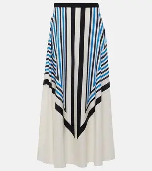 JOSEPH Cretto Silk And Cotton Maxi Skirt - White