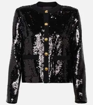 NILI LOTAN Katherine Sequined Jacket - Black
