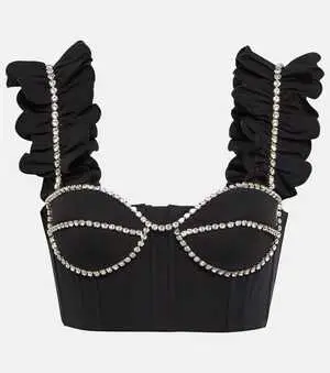AREA Embellished Bustier Top