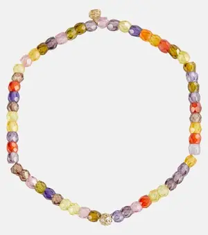 SYDNEY EVAN 14kt Gold Bracelet With Zirconia And Diamonds - Multicoloured