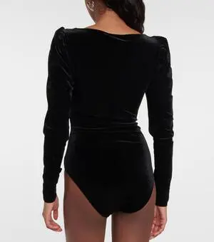 GANNI Cutout Velvet Jersey Bodysuit
