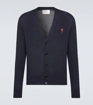 AMI Paris De Cœur Wool Cardigan