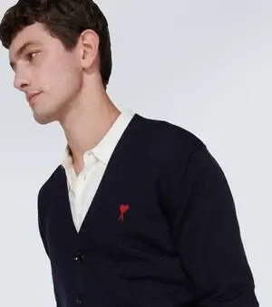 AMI Paris De Cœur Wool Cardigan