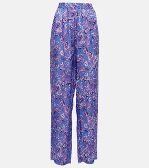 Isabel Marant Piera Printed Silk-blend Pants - Multicoloured