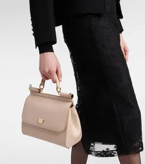 Dolce & Gabbana Sicily Medium Leather Shoulder Bag - Pink