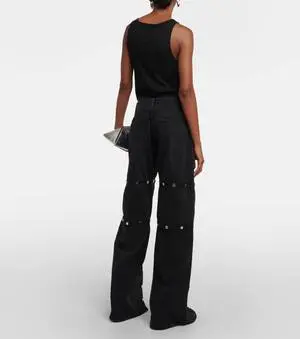 Attico Studded Straight Leg Jeans