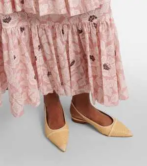 MALONE SOULIERS Jama Raffia Slingback Ballet Flats