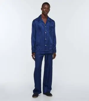 Derek Rose Woburn Striped Silk Pajama Set