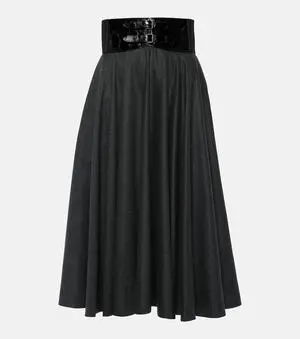 Alaïa High-rise Virgin Wool Midi Skirt