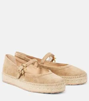 GIANVITO ROSSI Elda Suede Espadrilles - Beige