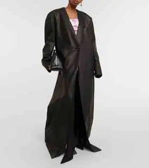 Attico Leather Maxi Coat