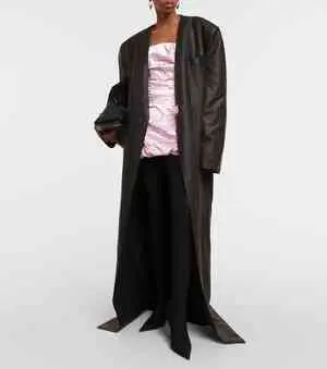 Attico Leather Maxi Coat