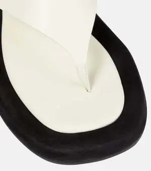 THE ROW Ginza Leather And Suede Thong Sandals
