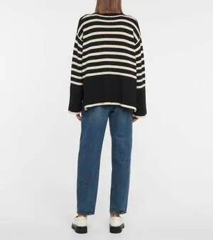 TOTEME Striped Wool-blend Turtleneck Sweater