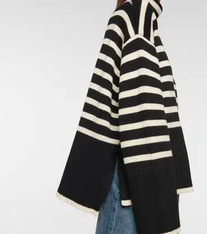 TOTEME Striped Wool-blend Turtleneck Sweater