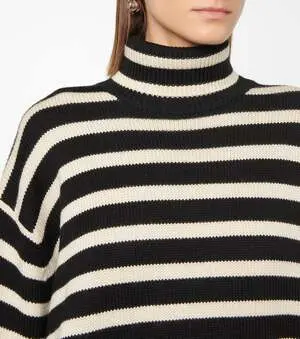 TOTEME Striped Wool-blend Turtleneck Sweater