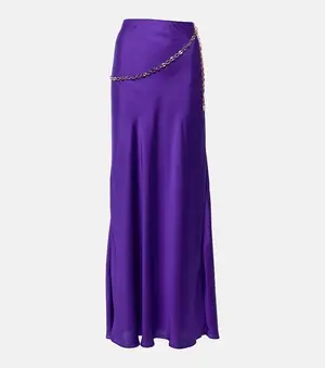 Rabanne Chain-detail Maxi Skirt - Purple