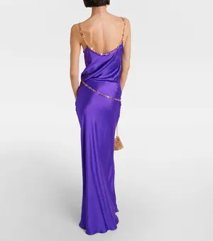 Rabanne Chain-detail Maxi Skirt - Purple