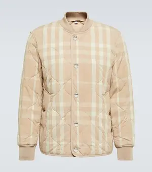 Burberry Checked Quilted Bomber Jacket