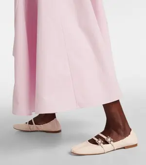 ROGER VIVIER Embellished Leather Ballet Flats - White