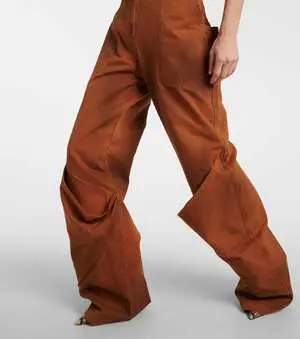 Attico Wide-leg Cotton Jeans - Brown