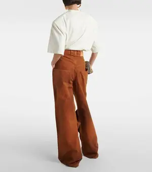 Attico Wide-leg Cotton Jeans - Brown