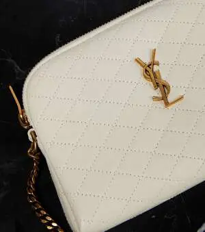 Saint Laurent Gaby Small Quilted Leather Shoulder Bag - White