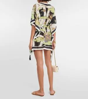 Tory Burch Printed Cotton And Silk Minidress