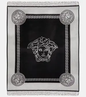 Versace Greca Key And Medusa Blanket - Black