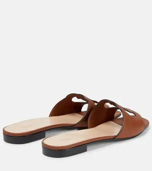 Gucci Interlocking G Cutout Leather Sandals