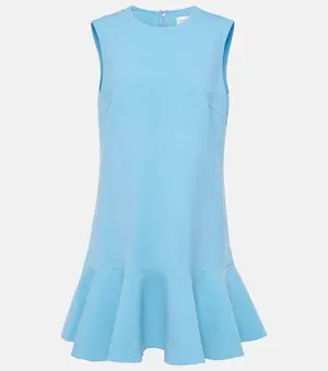 Oscar De La Renta Ruffle-trimmed Wool-blend Minidress