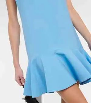 Oscar De La Renta Ruffle-trimmed Wool-blend Minidress