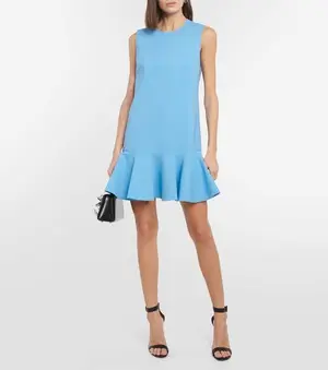 Oscar De La Renta Ruffle-trimmed Wool-blend Minidress