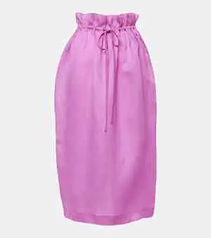 Khaite Ember Silk Gazar Midi Skirt
