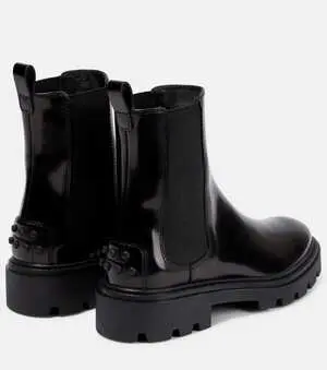 TOD'S Patent Leather Chelsea Boots - Black