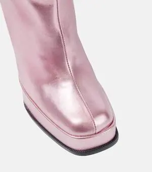 NODALETO Angel Metallic Leather Knee-high Boots