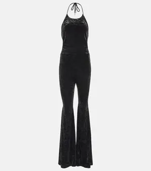 Alexandre Vauthier Halterneck Flared Jumpsuit - Black