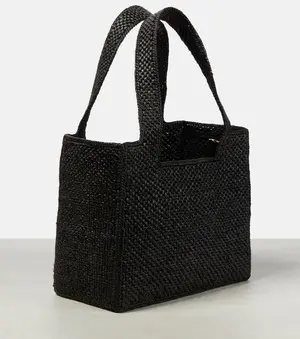 Loewe Medium Raffia Tote Bag - Black