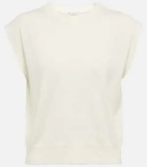 Brunello Cucinelli Cashmere Vest - White