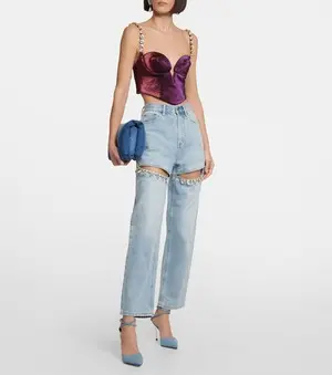 AREA X Sergio Rossi Marquise Denim Pumps