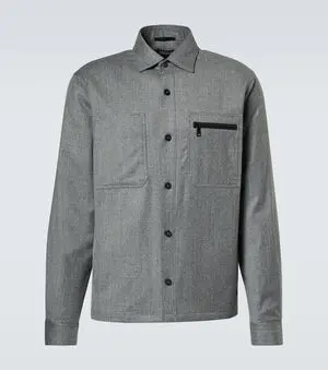 Zegna Padded Wool Melange Overshirt