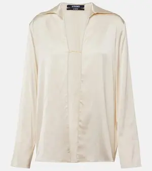 Jacquemus La Chemise Notte Satin Top - White