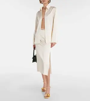 Jacquemus La Chemise Notte Satin Top - White