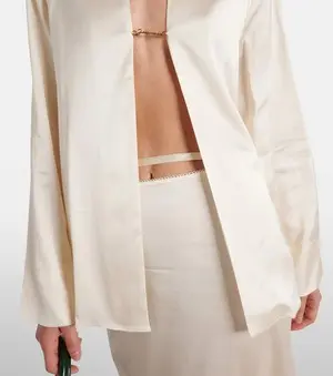 Jacquemus La Chemise Notte Satin Top - White