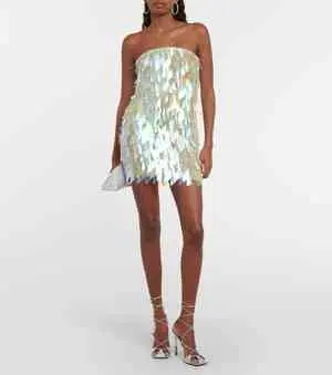 Attico Embellished Silk Minidress