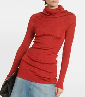 Victoria Beckham Ribbed-knit Turtleneck Top